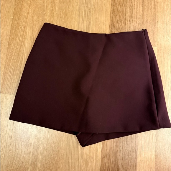 Zara | Shorts | Zara Skort In Maroon | Poshmark